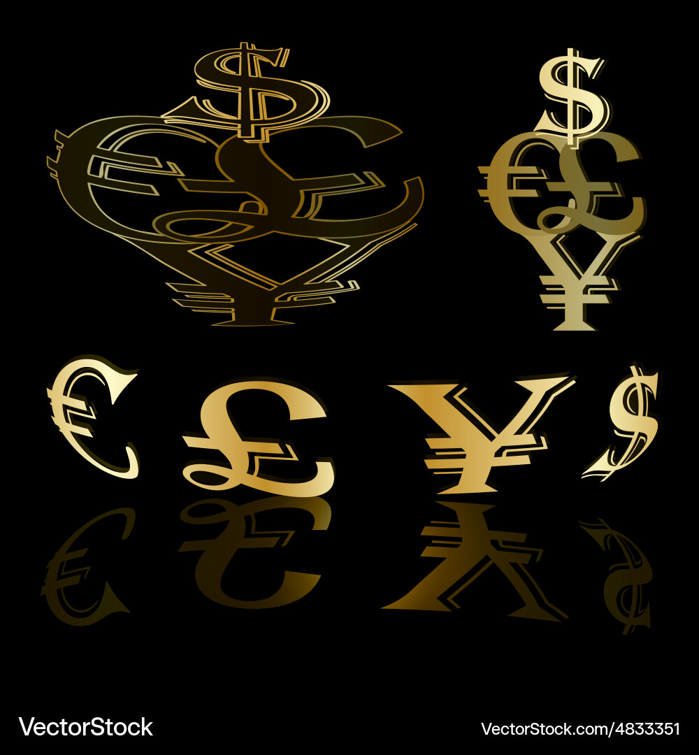 Currency gold background Royalty Free Vector Image