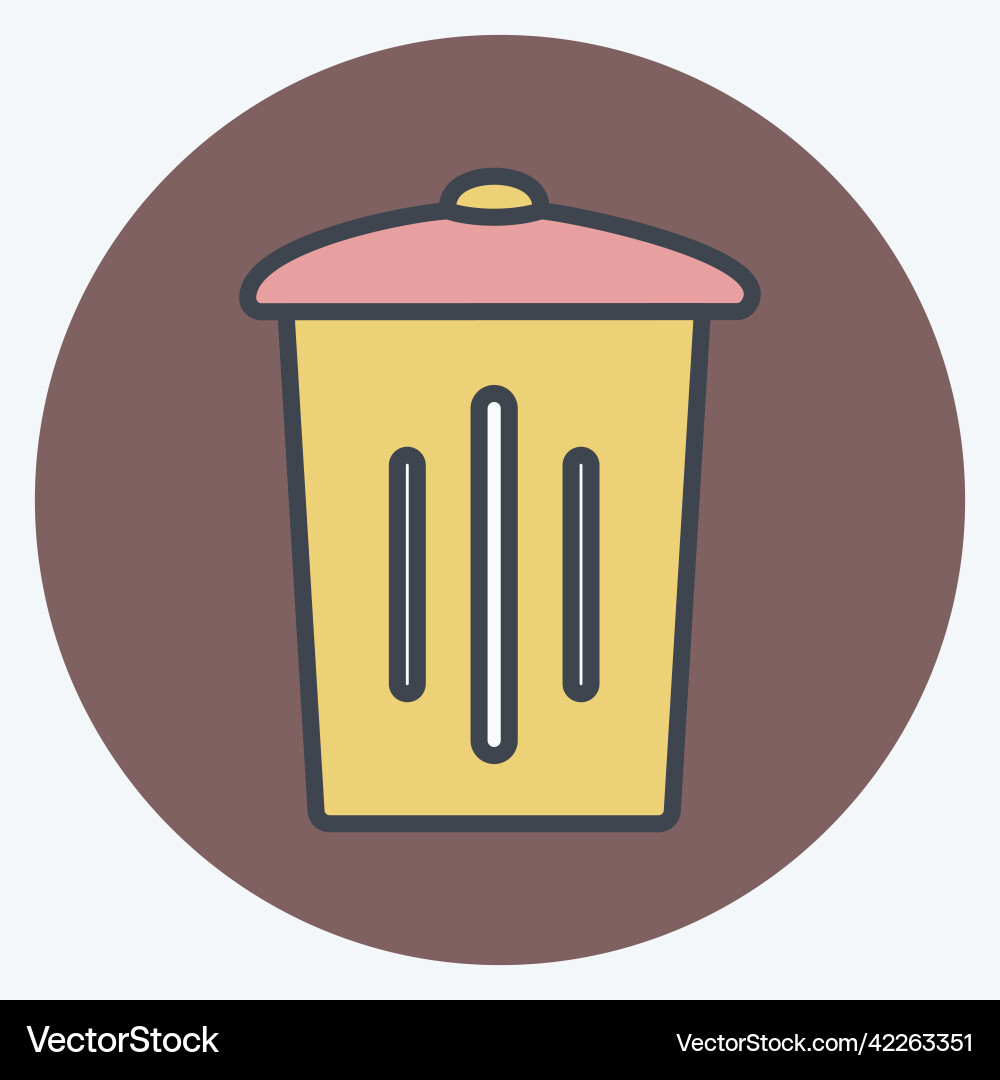 Icon garbage bin suitable for home symbol color Vector Image