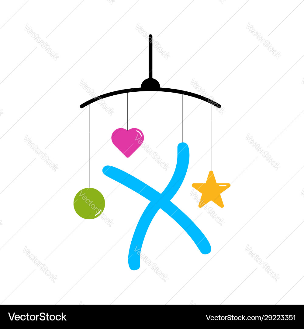 Initial letter x toy baby Royalty Free Vector Image