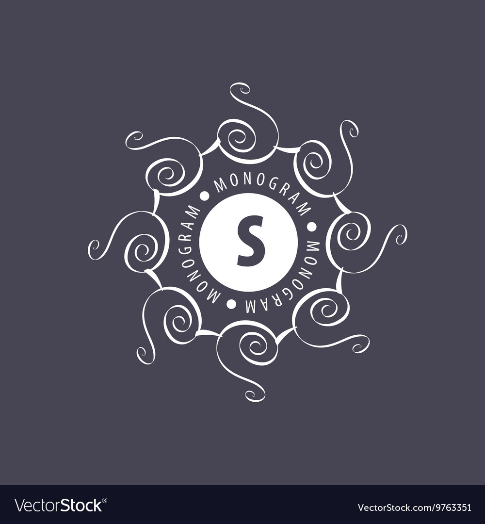 Monogram in frame Royalty Free Vector Image - VectorStock