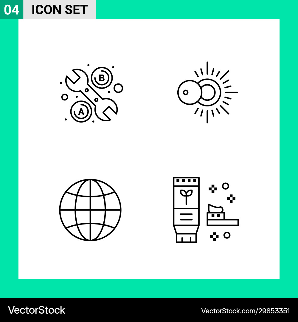 Pack 4 line style icon set outline symbols Vector Image