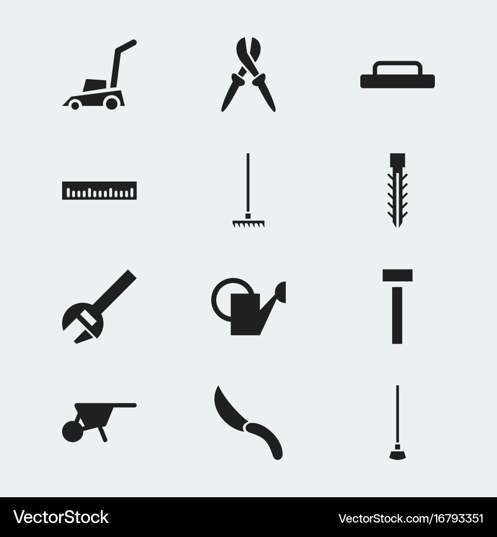 Set of 12 editable tools icons includes symbols Vector Image
