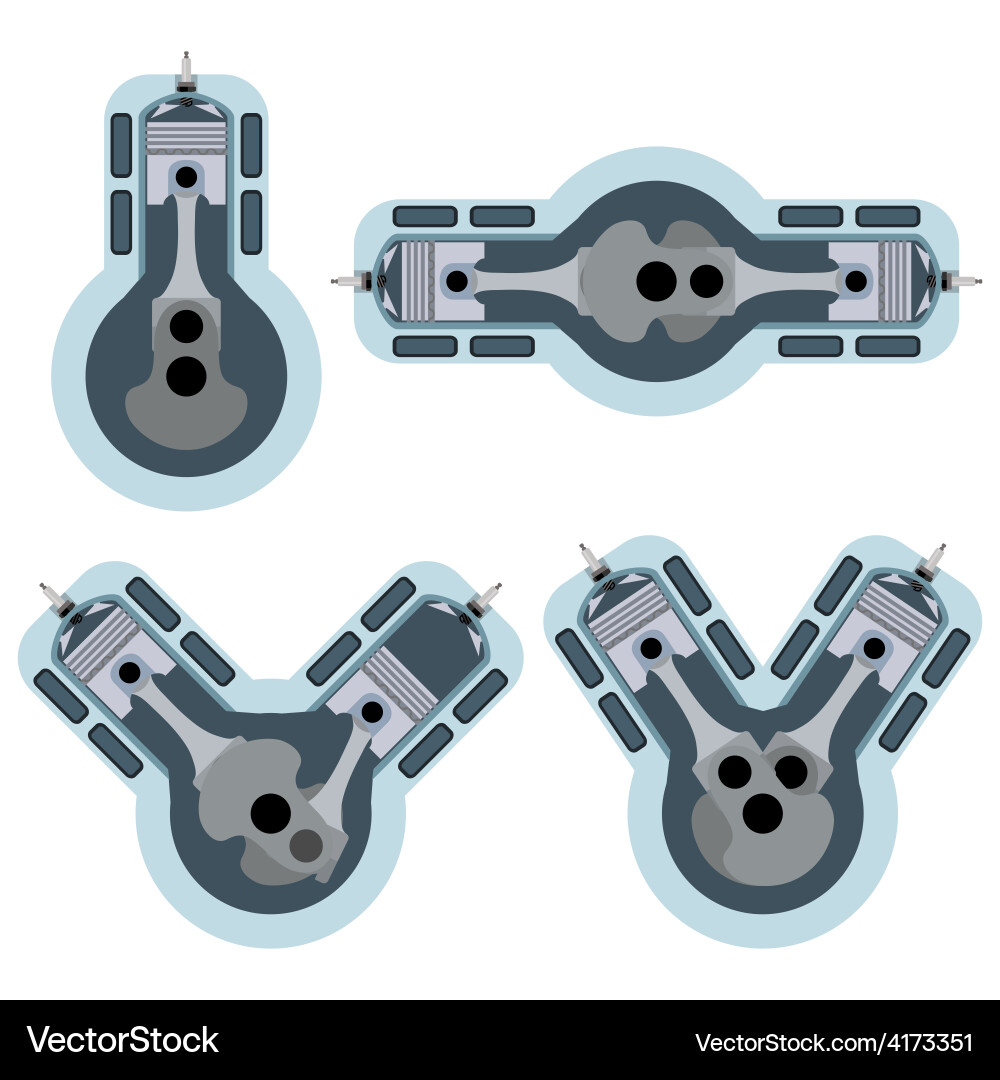 Set of engines in the section Royalty Free Vector Image