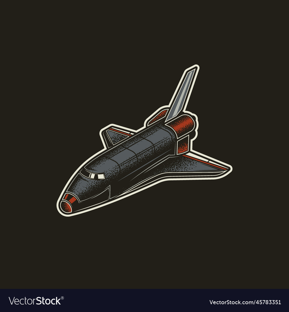 Space shuttle vintage style Royalty Free Vector Image