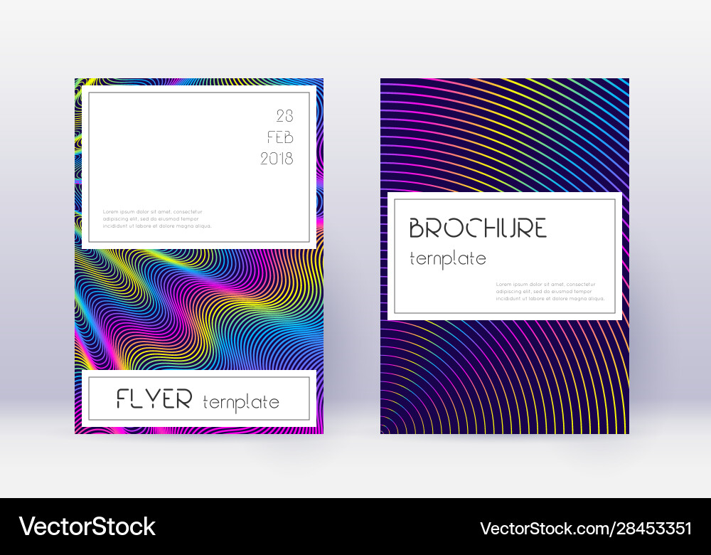 Stylish cover design template set rainbow abstract
