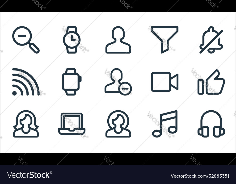 User interface line icons linear set quality line Vector Image