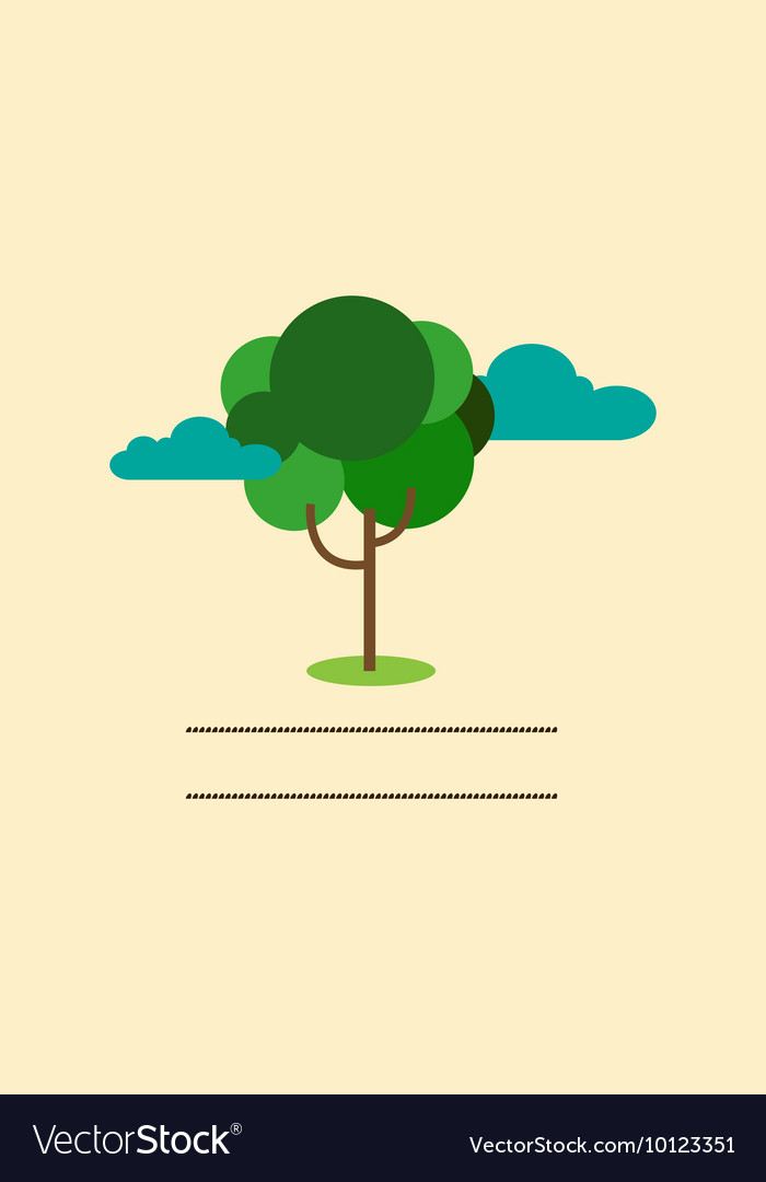 With tree clouds Royalty Free Vector Image - VectorStock