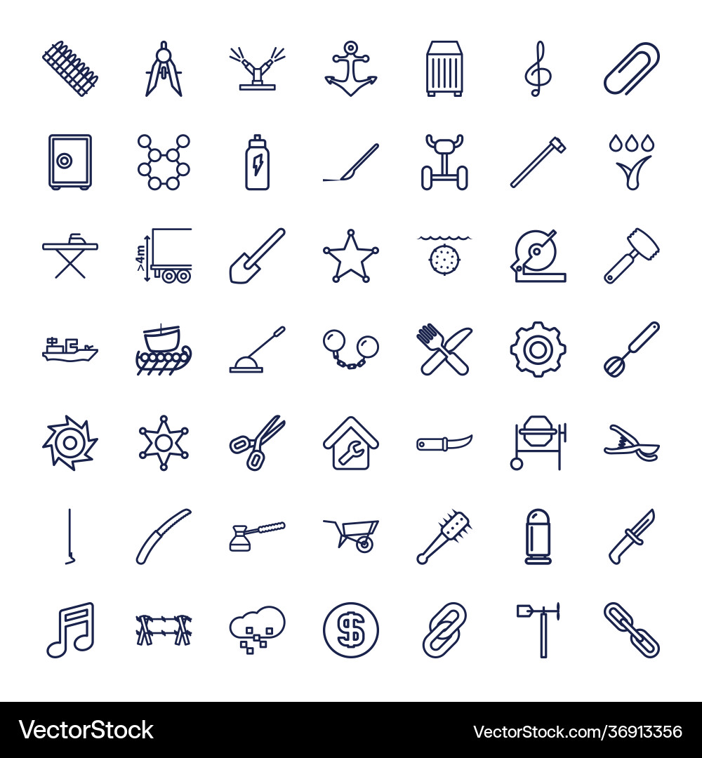 49 metal icons Royalty Free Vector Image - VectorStock