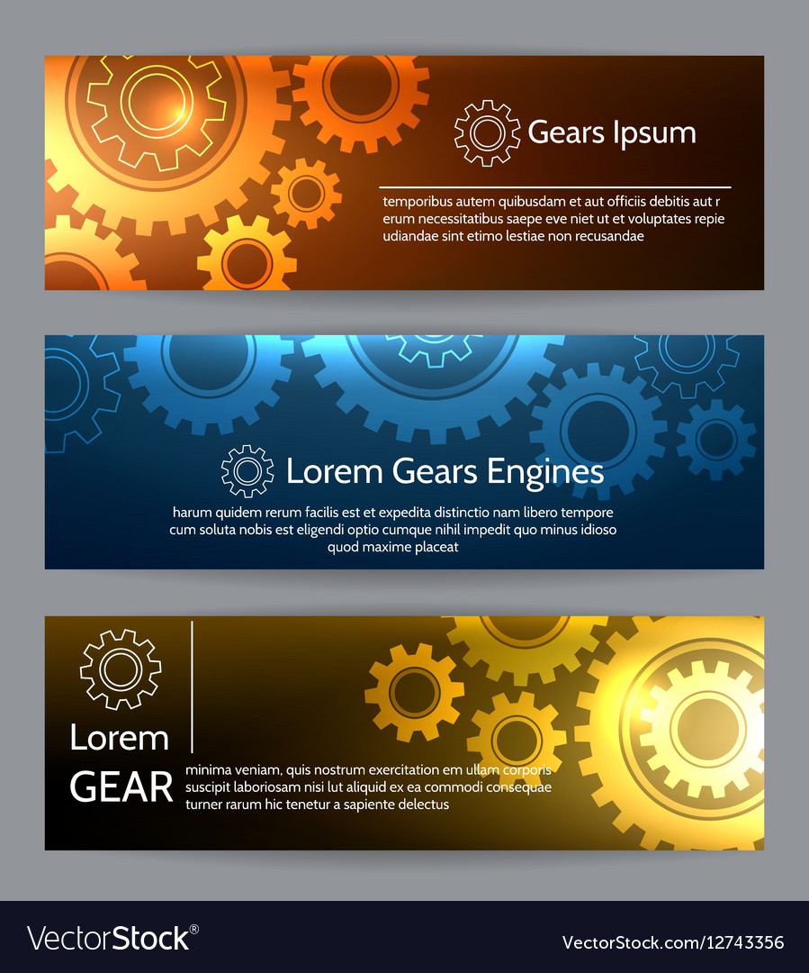 Digital engineering banner set Teamwork or Vector Image