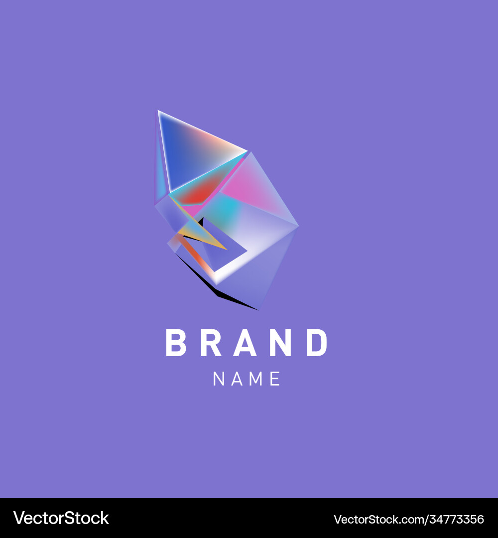 Geometric logo design Royalty Free Vector Image