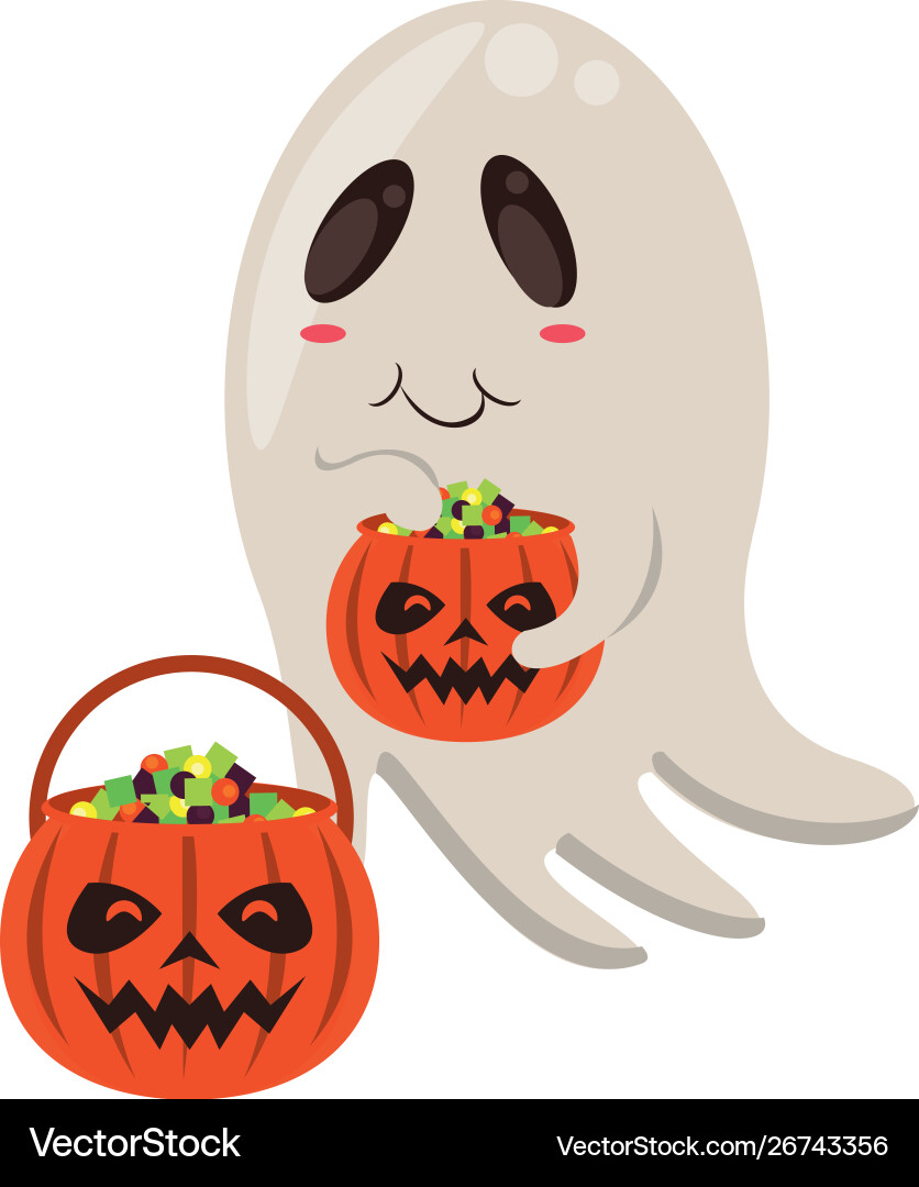 Halloween october scary celebration cartoon Vector Image
