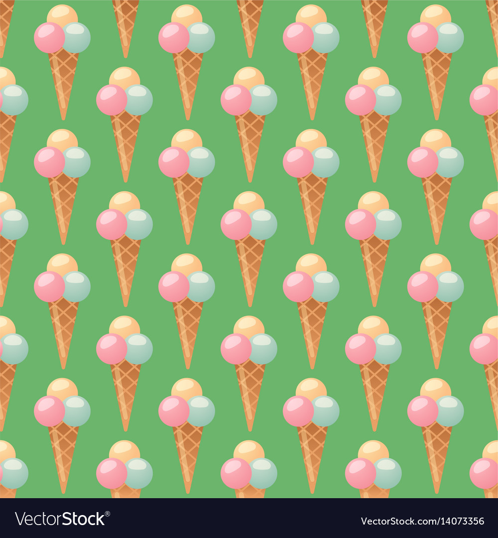 Ice Cream Seamless Pattern Background Dessert Vector Image