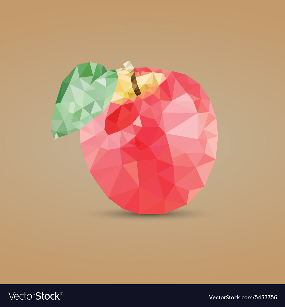 Low poly apple Royalty Free Vector Image - VectorStock