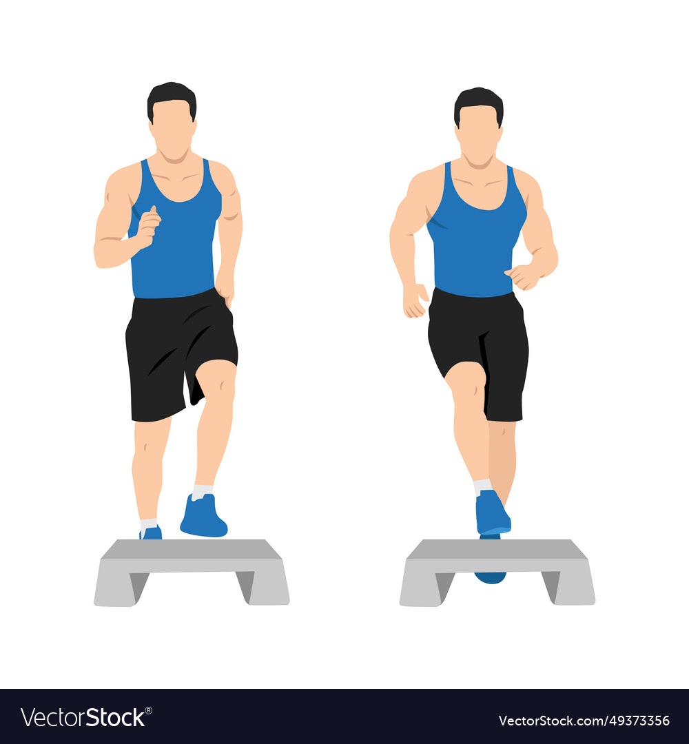 Man doing toe tap exercise Royalty Free Vector Image
