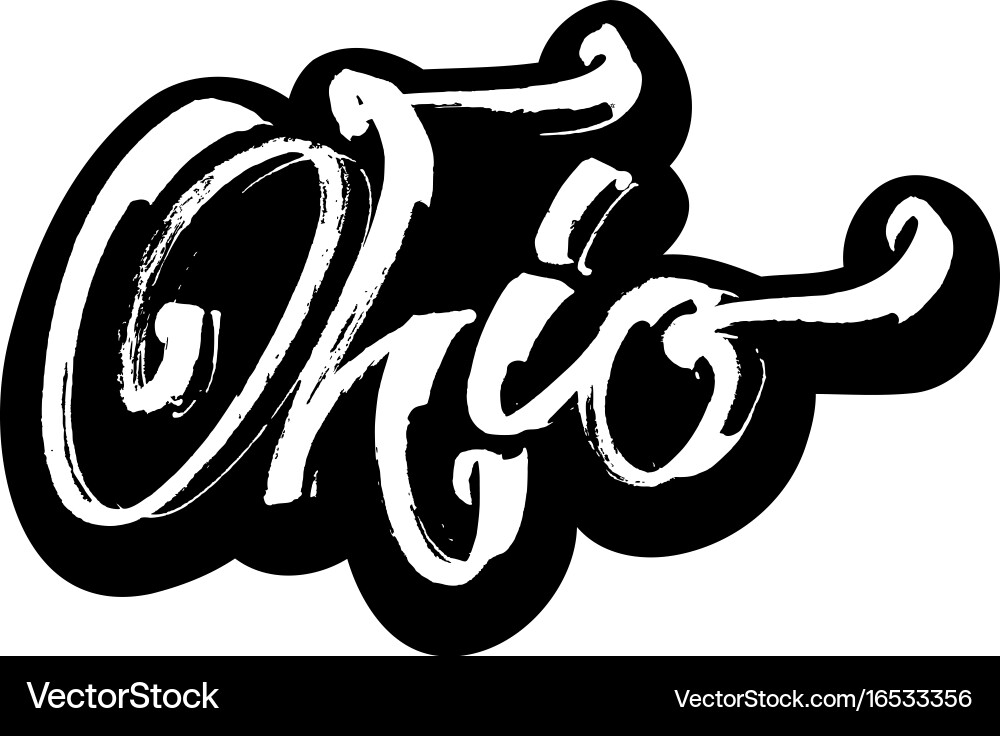 Ohio sticker modern calligraphy hand lettering Vector Image