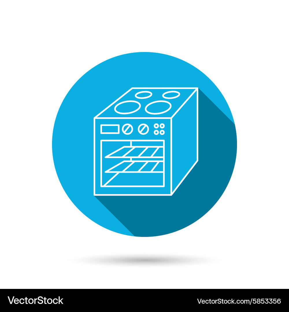 Oven icon electric stove sign Royalty Free Vector Image