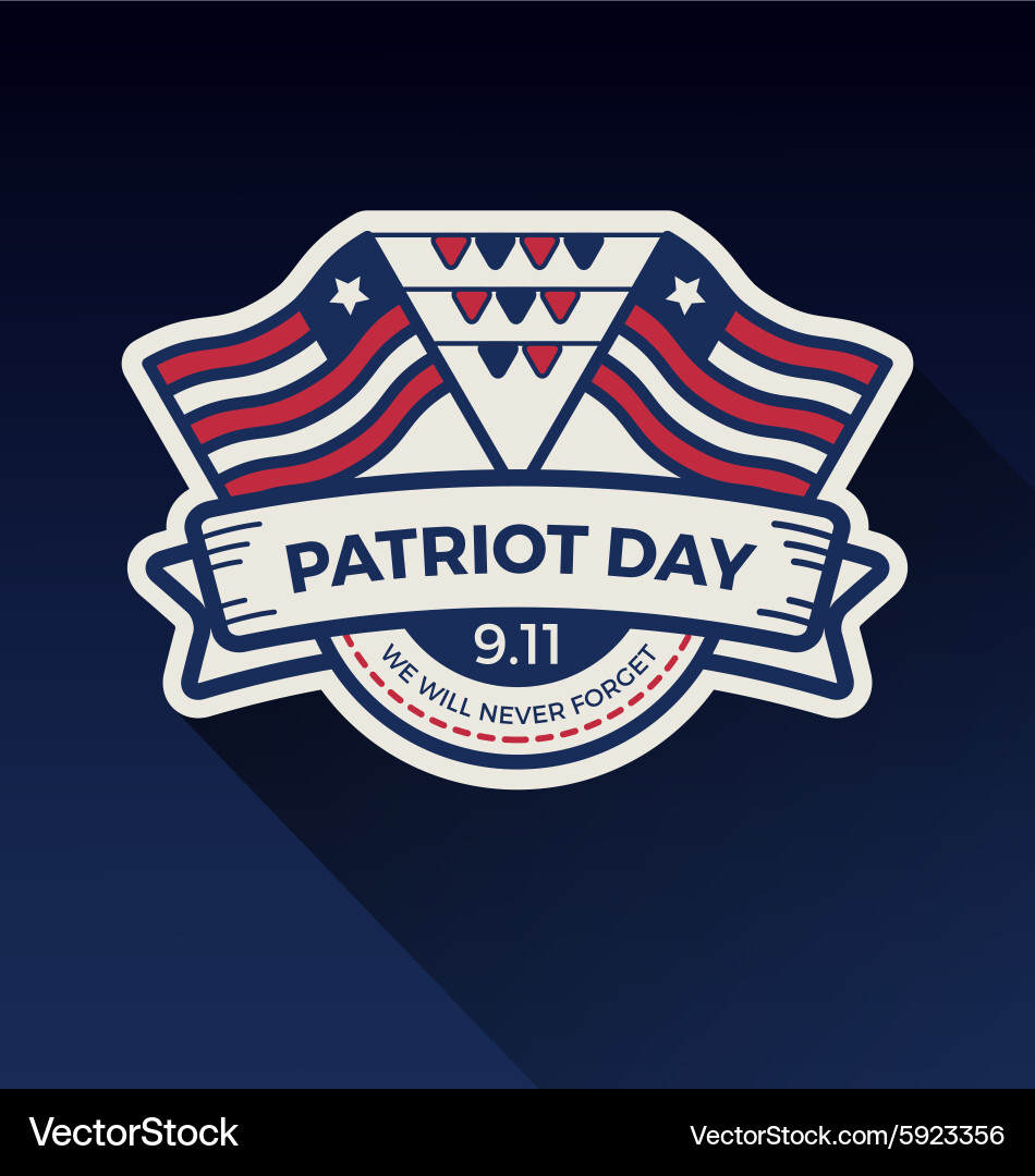 Patriot day badge logo design Royalty Free Vector Image