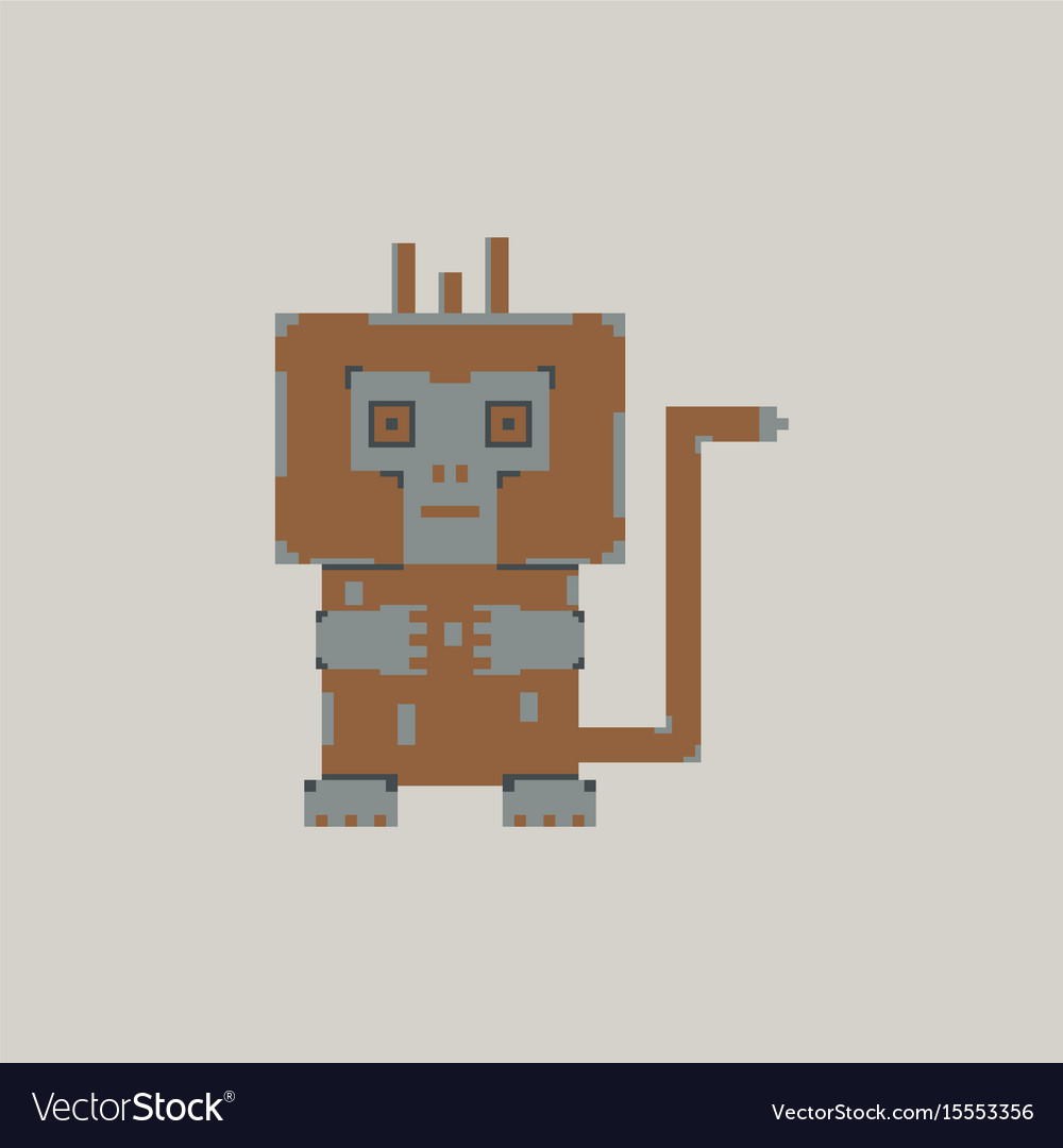 Pixel monkey Royalty Free Vector Image - VectorStock