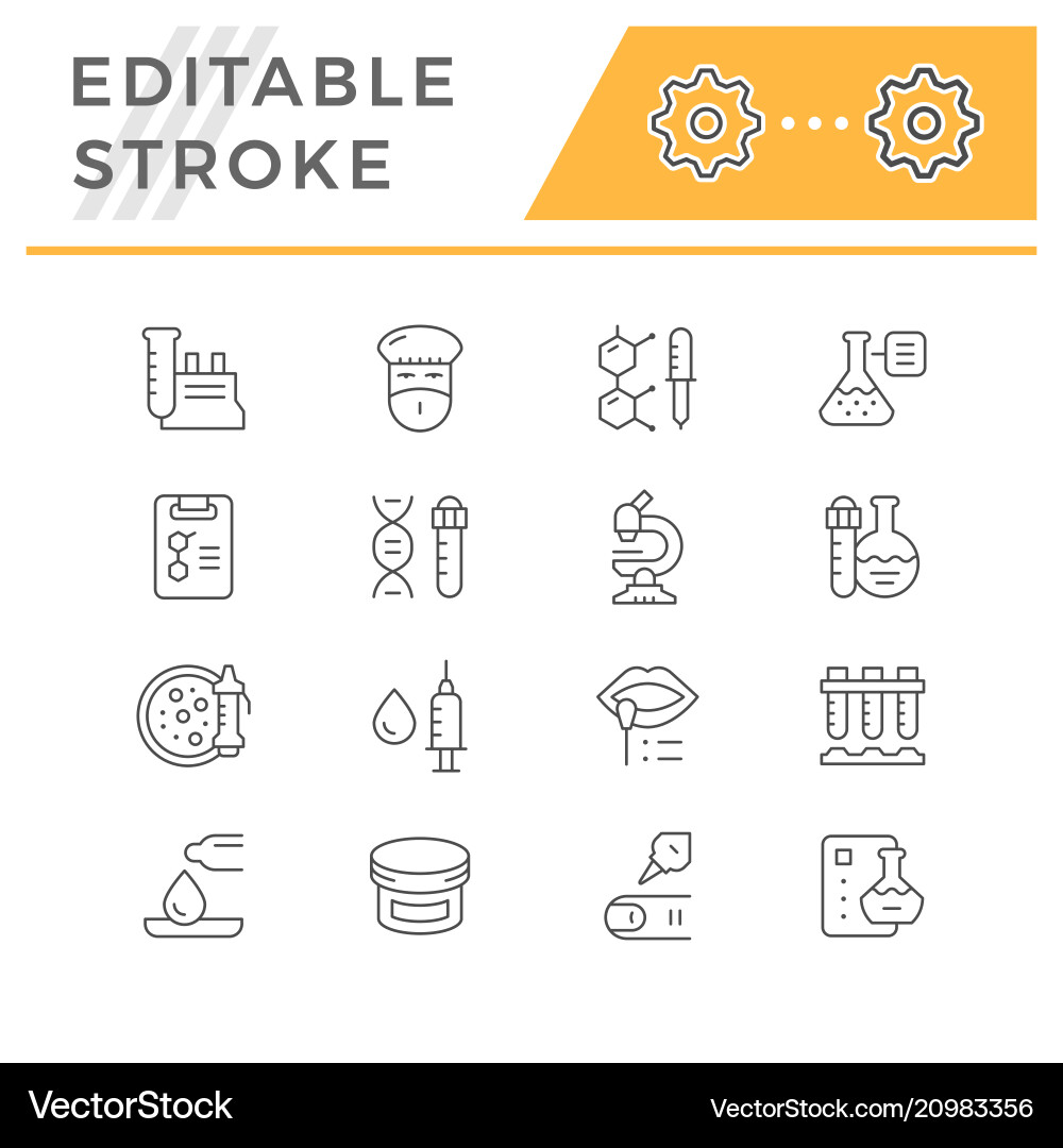 Set line icons medical analysis Royalty Free Vector Image