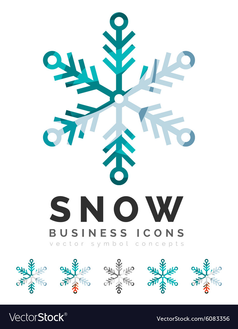 Set of abstract colorful snowflake logo icons Vector Image
