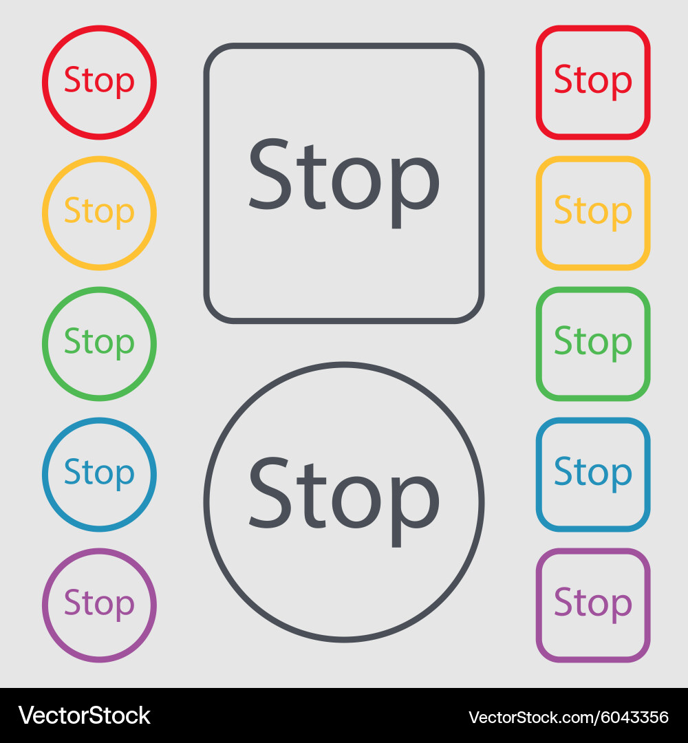 Traffic stop sign icon caution symbol symbols Vector Image