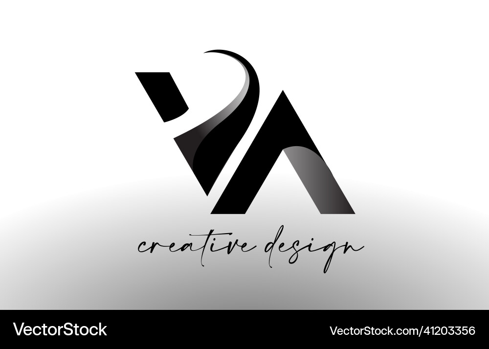 Va letter logo design with elegant minimalist Vector Image