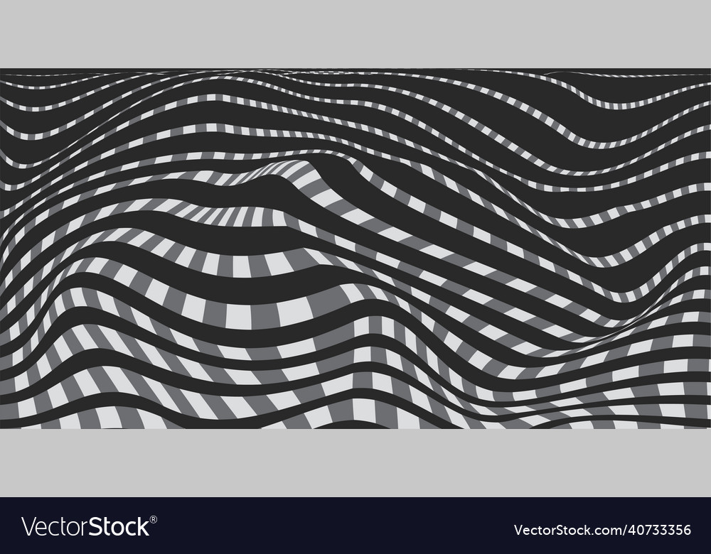 Wavy striped surface abstract 3d pattern Vector Image