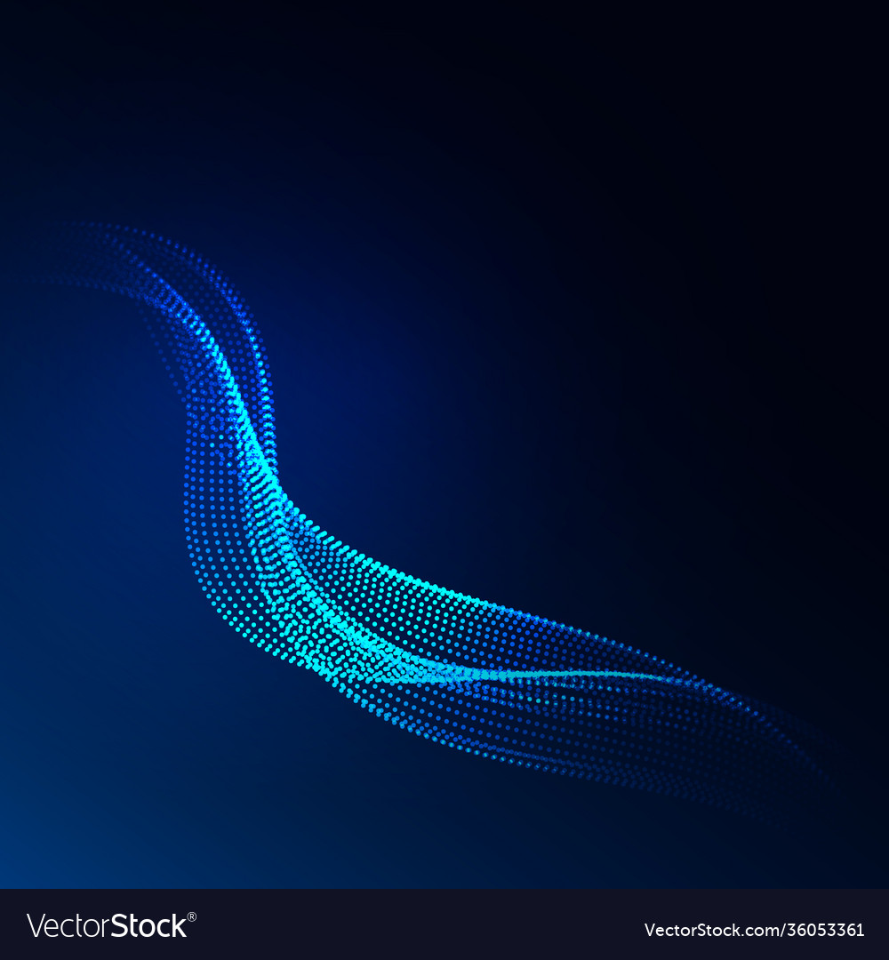 Beautiful wave shaped array glowing dots Vector Image