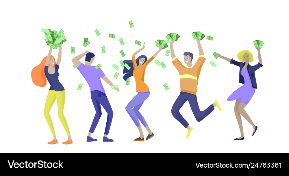 Business people celebrating victory team Vector Image