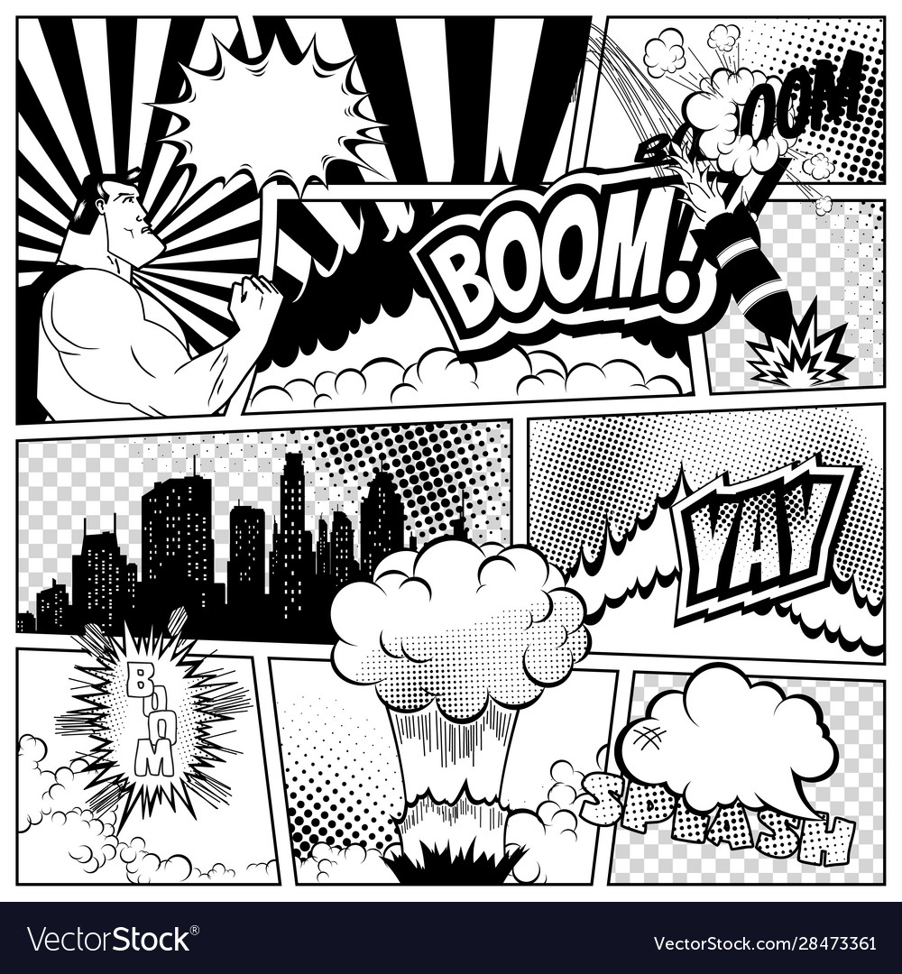 Colorful template comic book page Royalty Free Vector Image