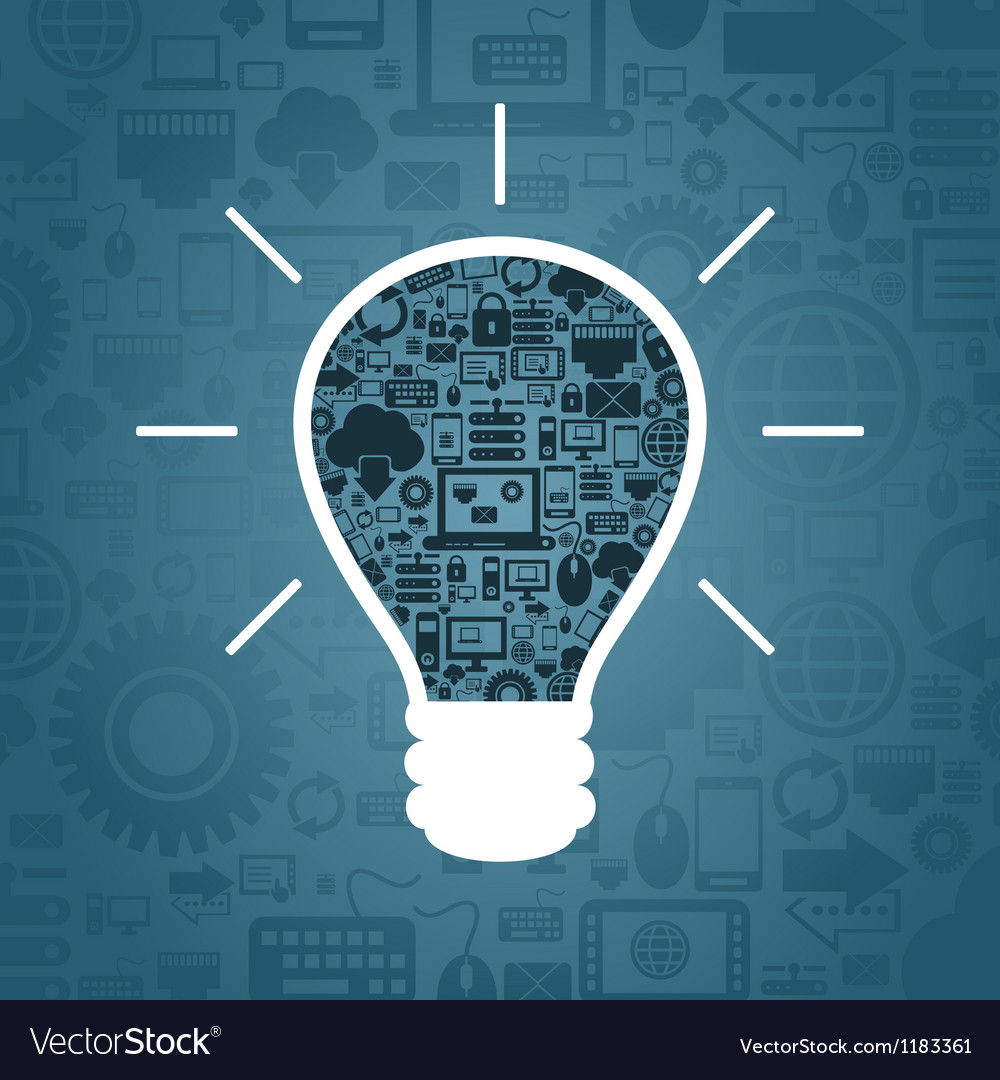 Computer a bulb Royalty Free Vector Image - VectorStock