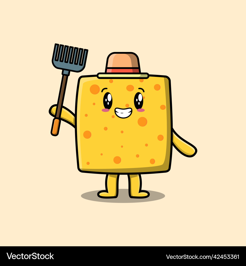 Cute cartoon agricultural worker cheese Royalty Free Vector