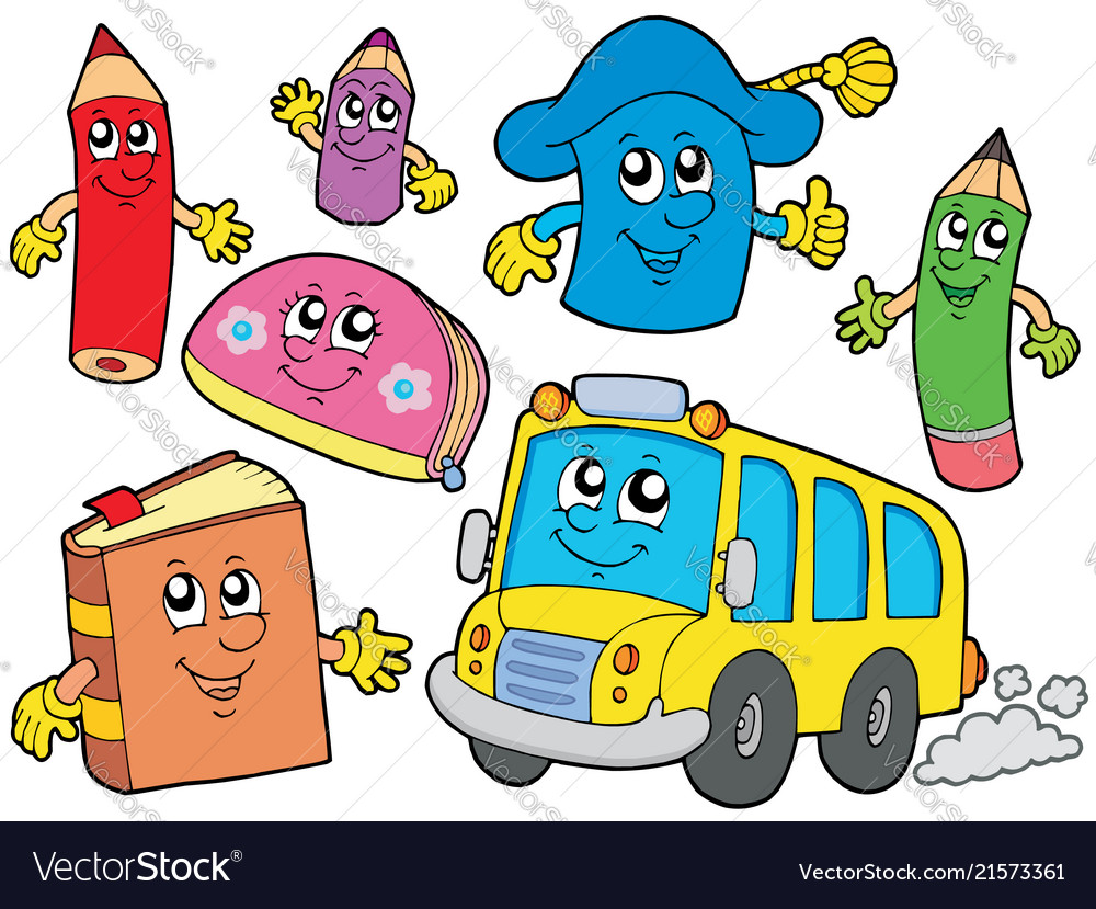 Cute school collection Royalty Free Vector Image