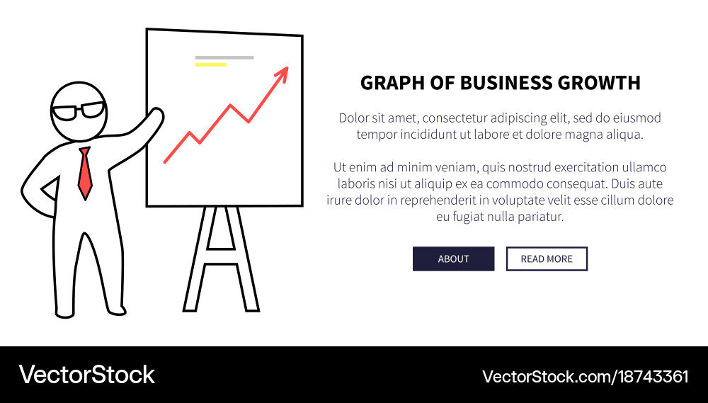Graph of business growth Royalty Free Vector Image