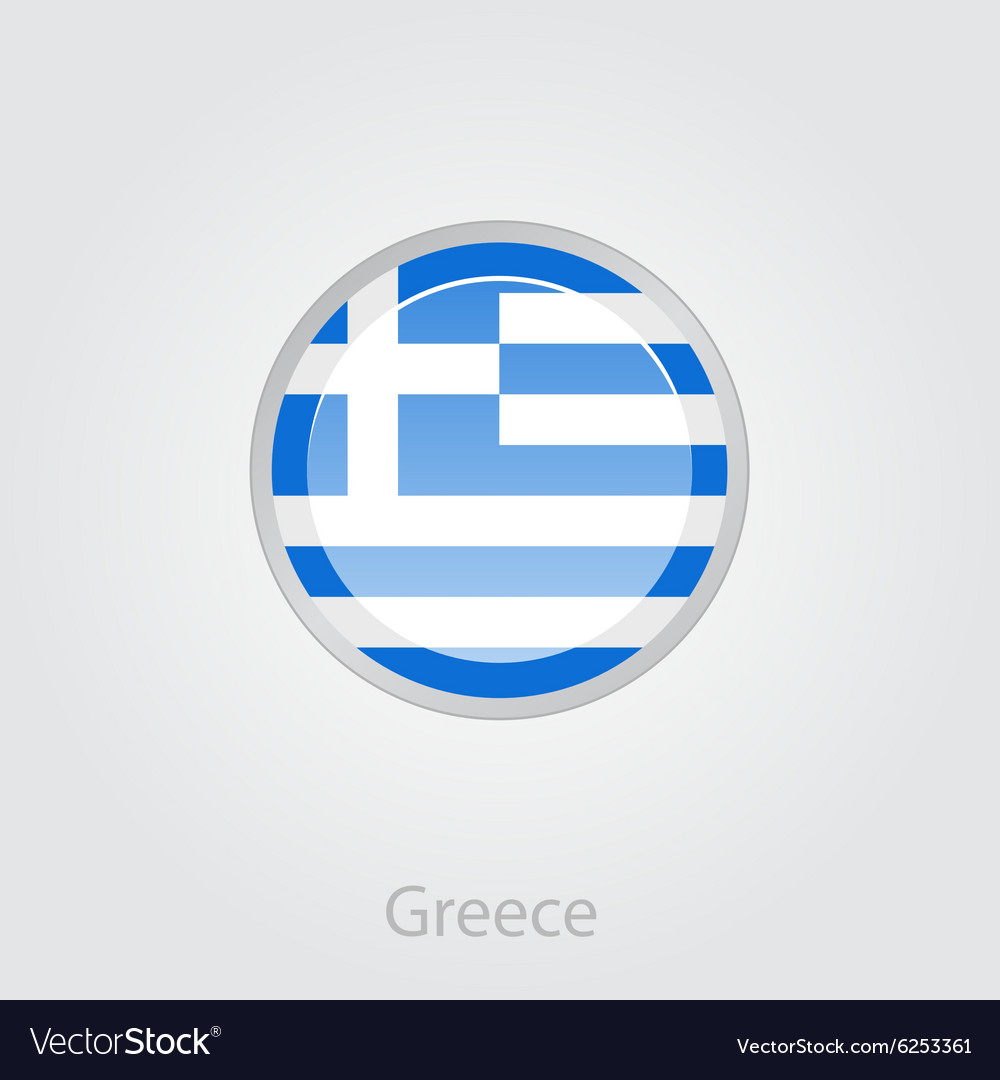 Greece flag button Royalty Free Vector Image - VectorStock