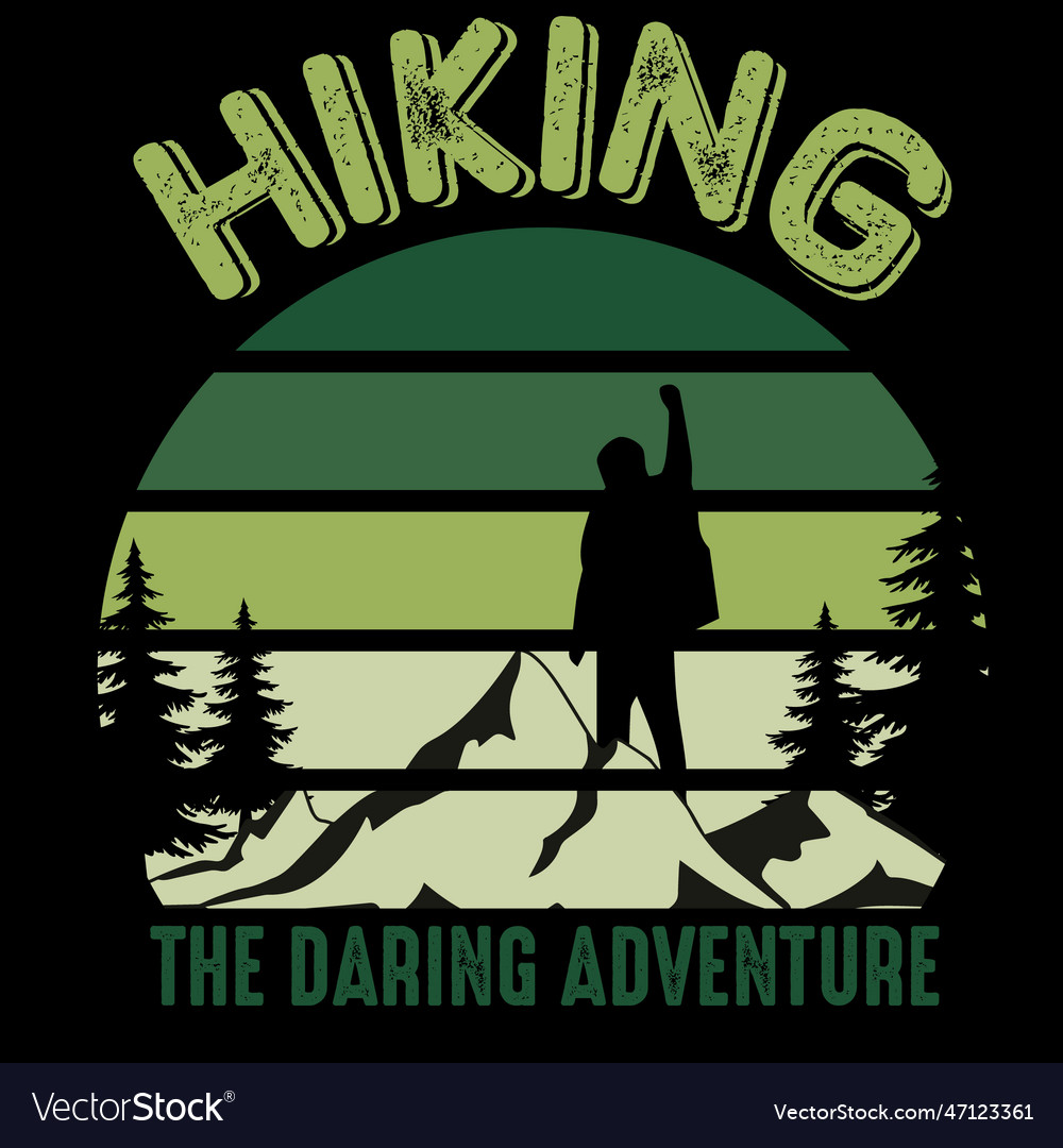 Hiking the daring adventure Royalty Free Vector Image Hiking the daring adventure Royalty Free Vector Image