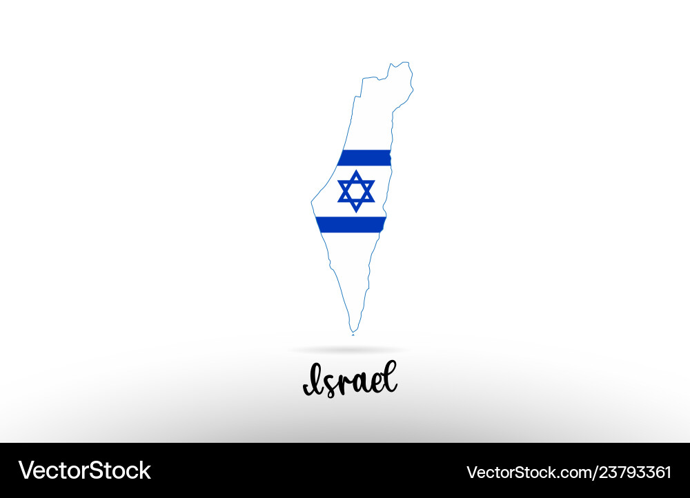 Israel country flag inside map contour design Vector Image