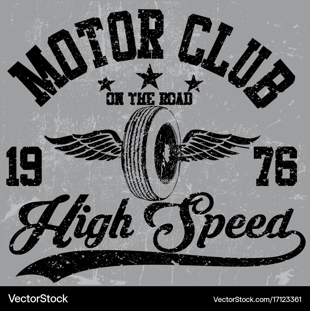 Motorcycle club emblem graphic design Royalty Free Vector