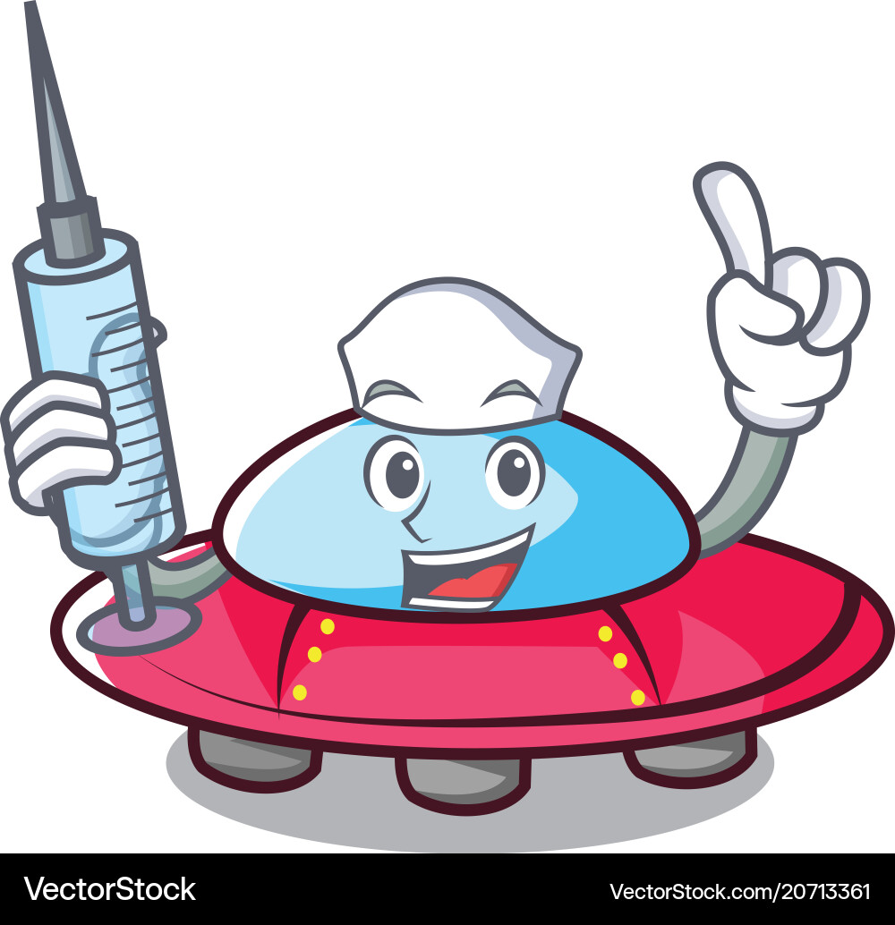 Nurse ufo character cartoon style Royalty Free Vector Image