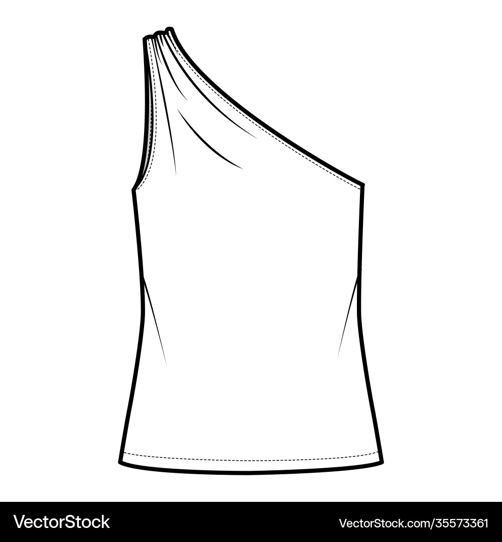 One-shoulder top tank technical fashion Royalty Free Vector