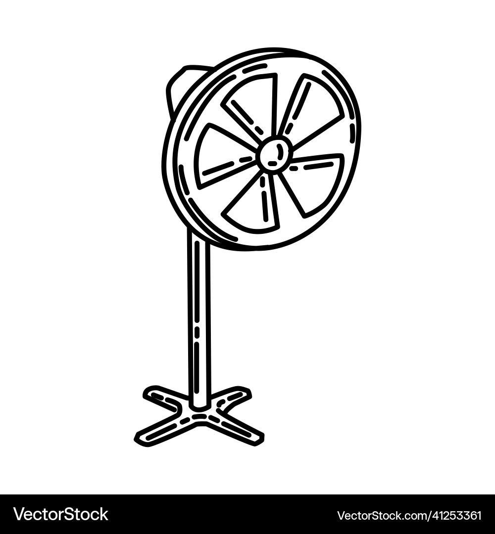 Standing fan icon doodle hand drawn or outline Vector Image