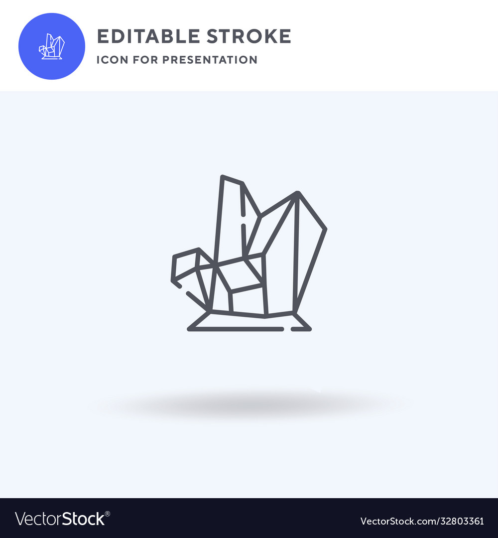 Stone icon filled flat sign solid Royalty Free Vector Image