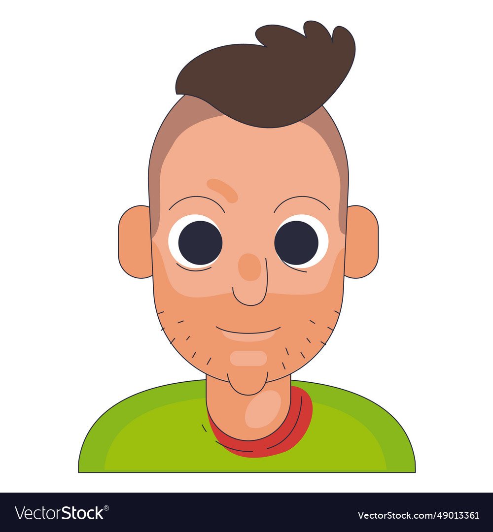 Stubble mohawk guy Royalty Free Vector Image - VectorStock