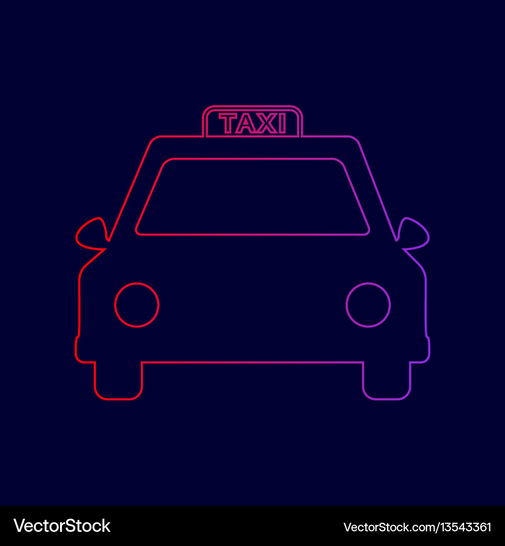 Taxi sign line icon Royalty Free Vector Image - VectorStock
