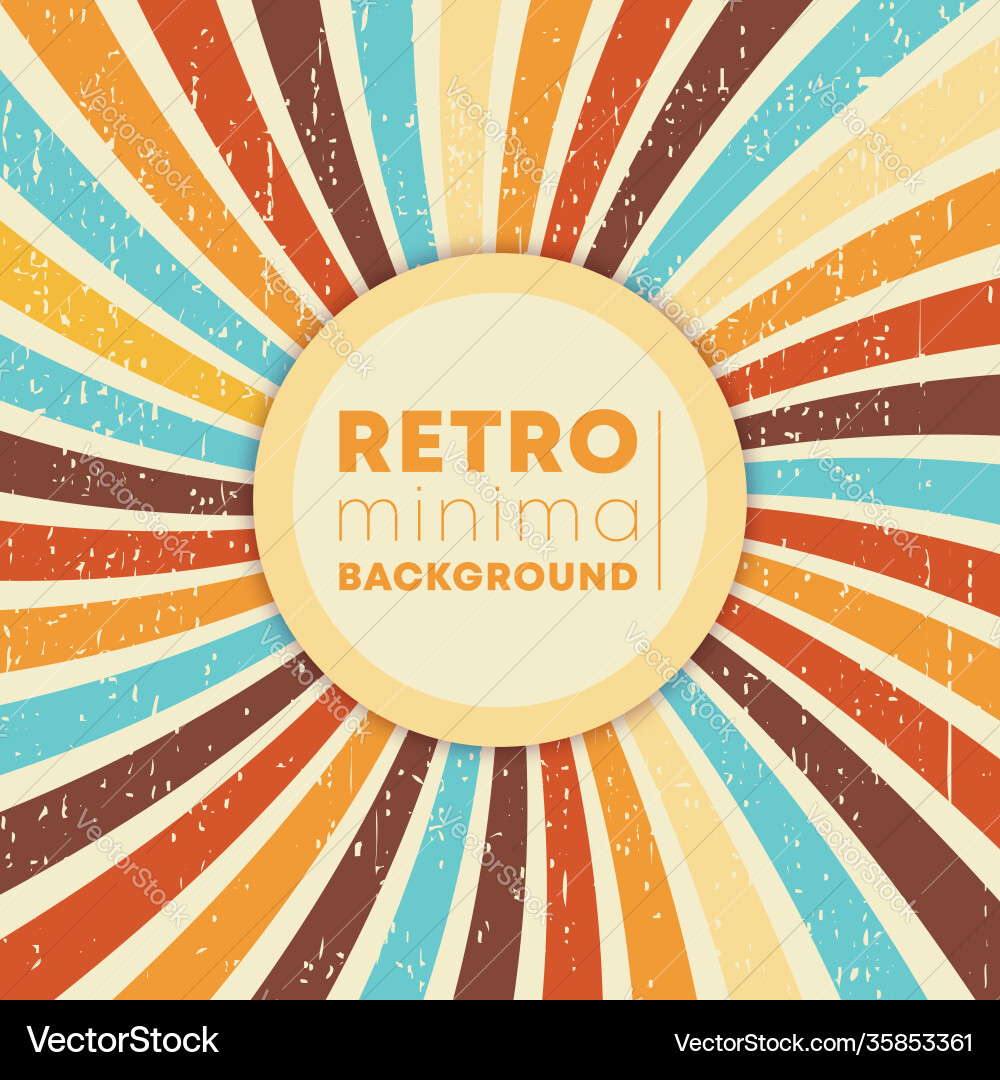Vintage swirly rays background with retro grunge Vector Image