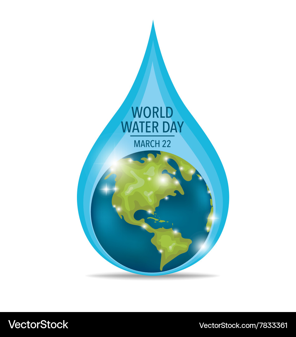 World water day concept with water drop made Vector Image