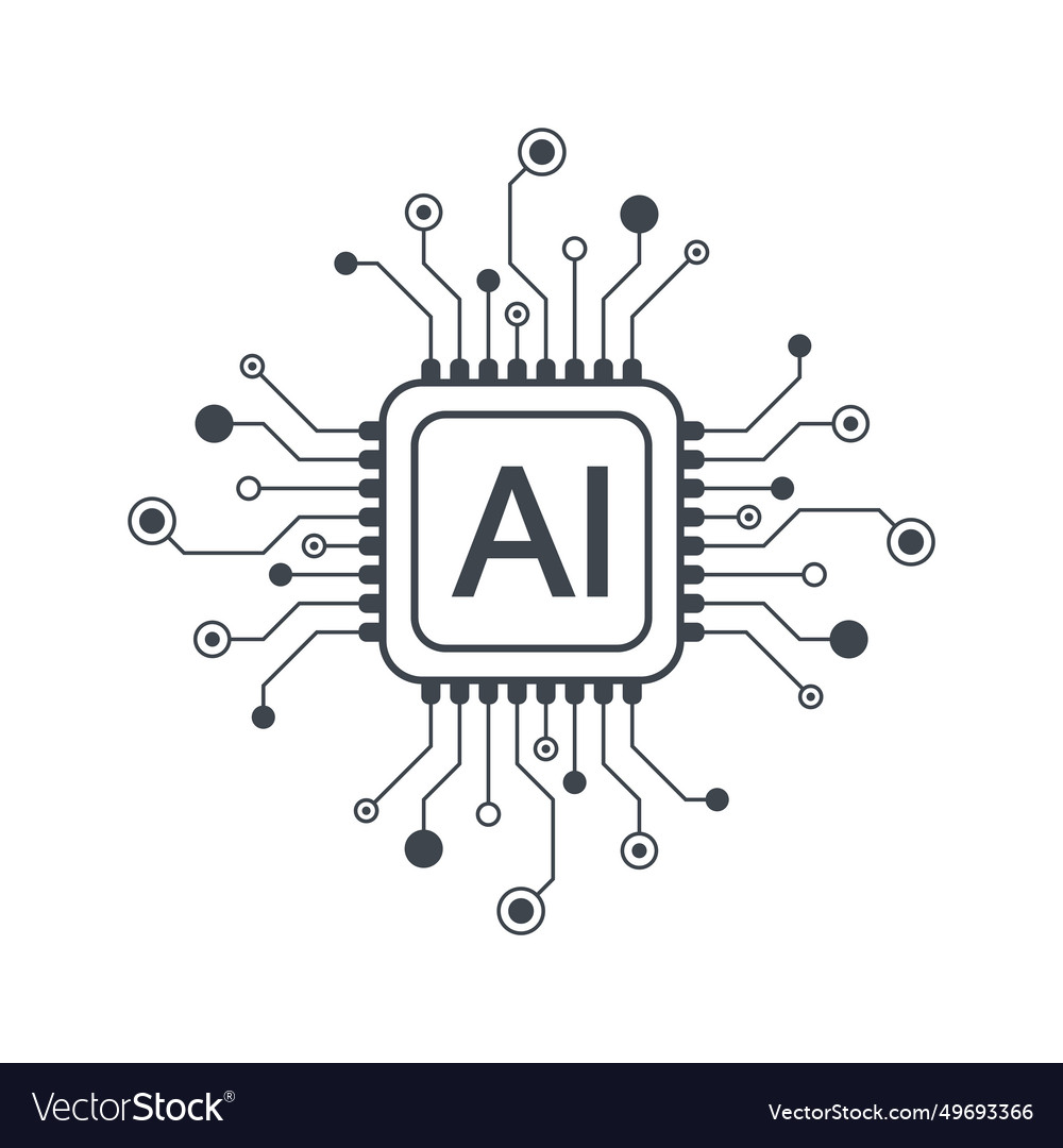 Artificial intelligence icon sign logo Royalty Free Vector