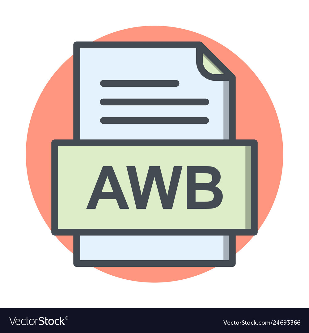 Awb file document icon Royalty Free Vector Image