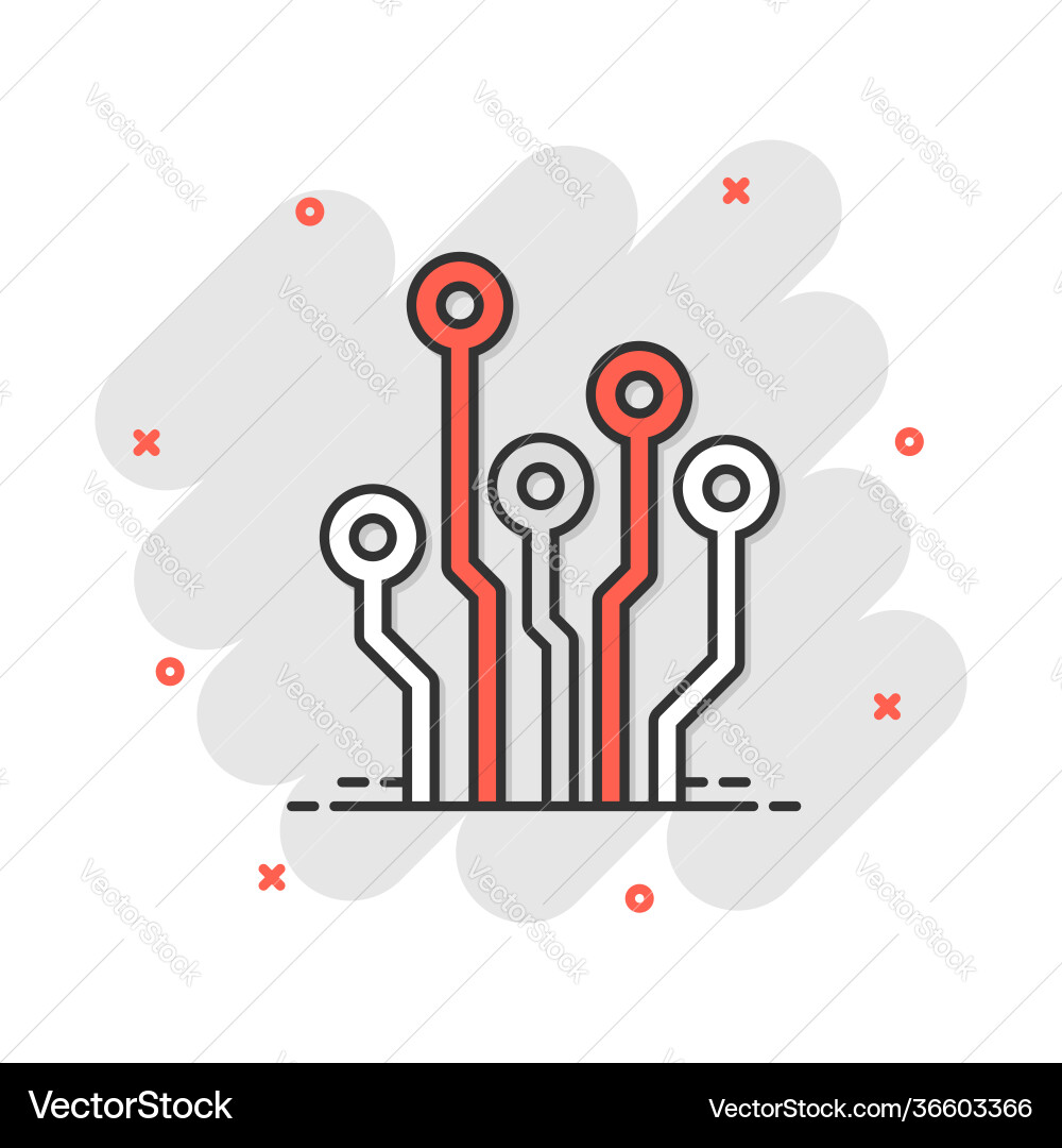 Cartoon circuit board icon in comic style Vector Image
