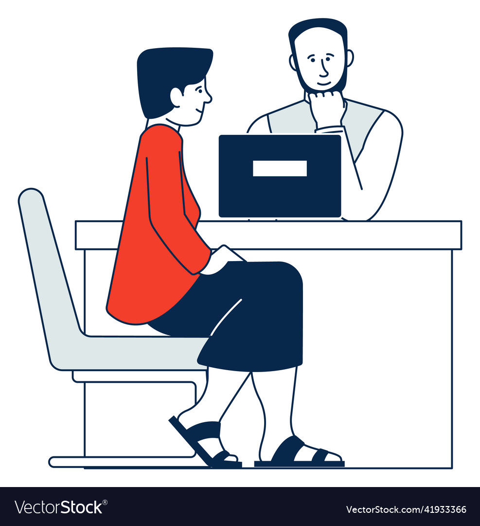 Client consultation process manager desk Vector Image